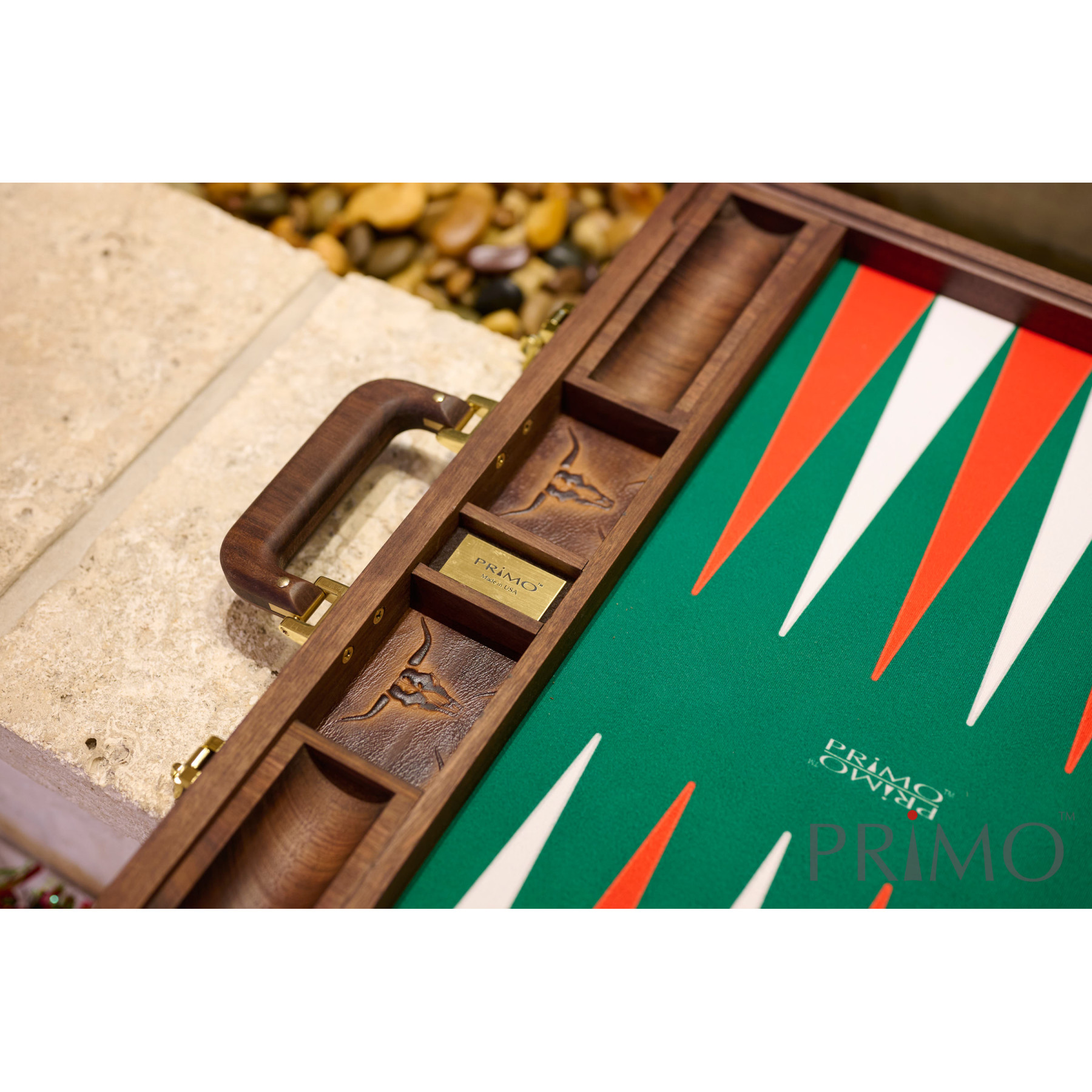 PRIMO Classic Backgammon Casino White