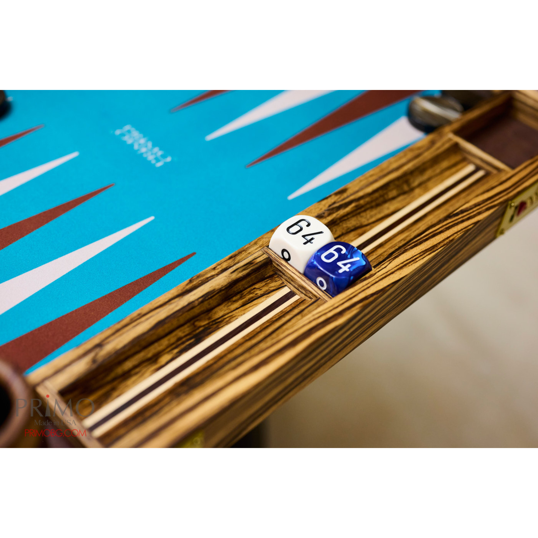 PRIMO "Zebra & Ostrich" Luxury Backgammon Board Set "Master" Mod. - (22 1/4", Zebra Wood ...