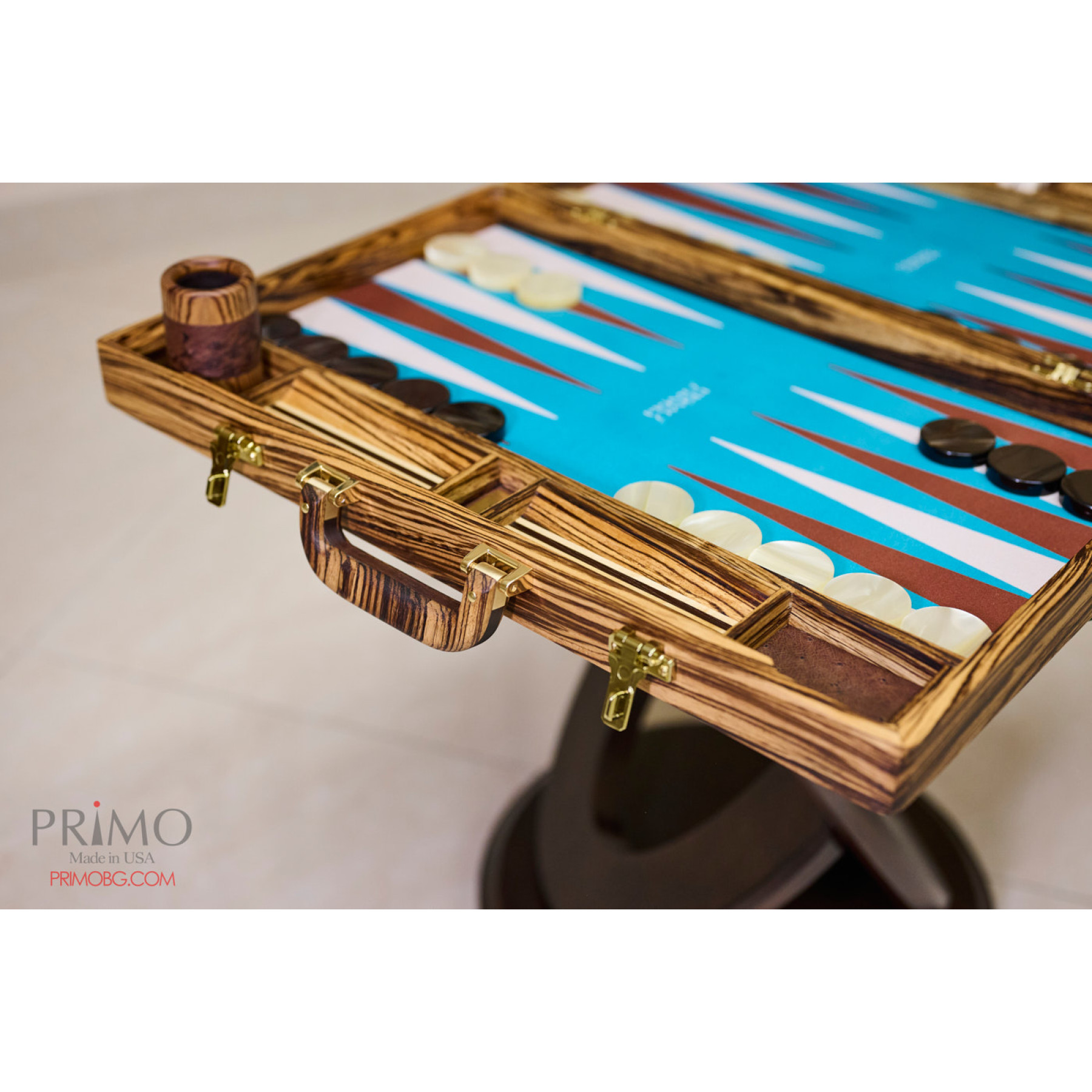 PRIMO "Zebra & Ostrich" Luxury Backgammon Board Set "Master" Mod. - (22 ...
