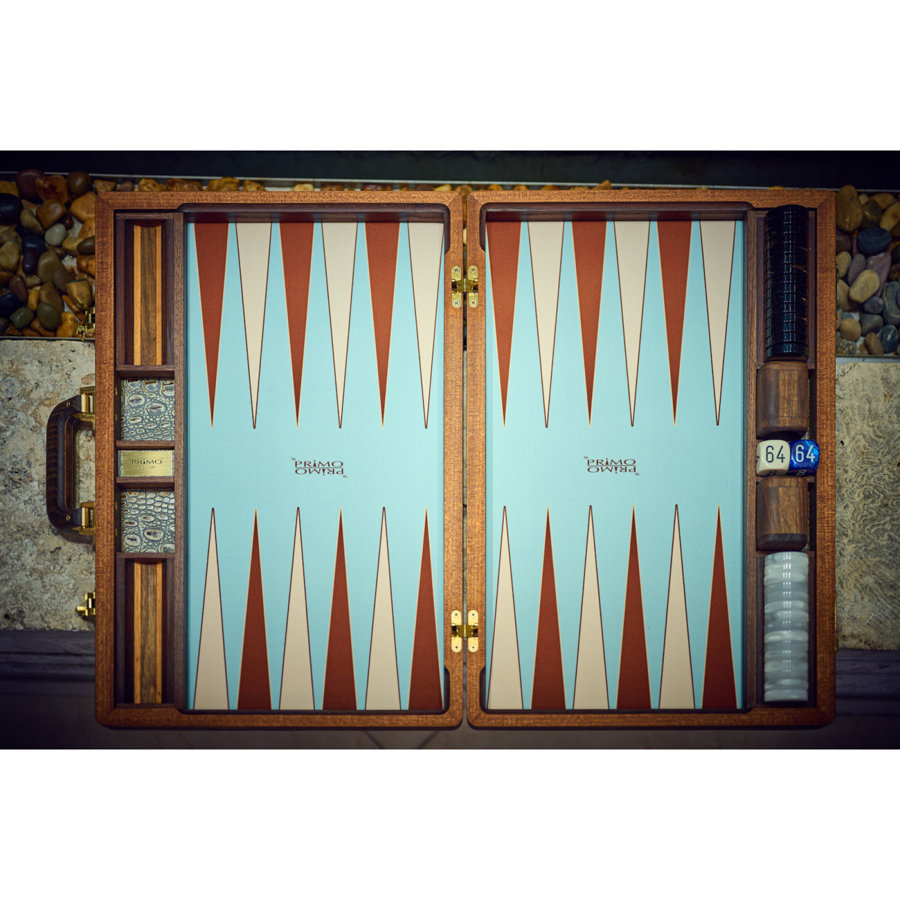 PRIMO "Croco" Luxury Backgammon Board Set "Master" Mod - (22 1/4" Croco ...